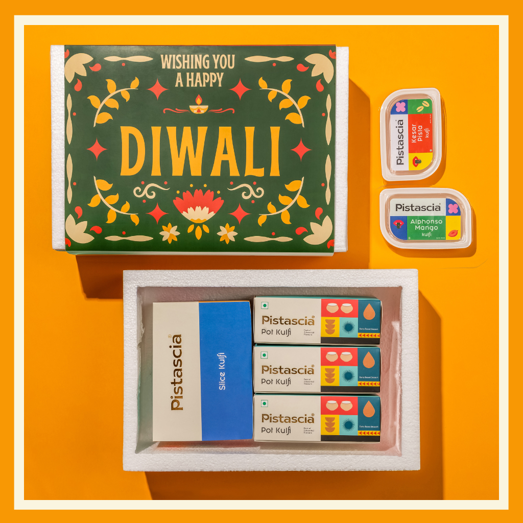Kulfi Lover’s Dream Box: 4 Slices + 6 Pots – Pistascia - Kulfi ...