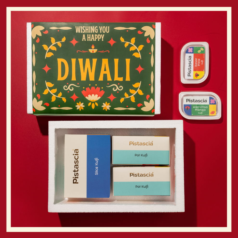Kulfi Lover’s Dream Box: 4 Slices + 4 Pots – Pistascia - Kulfi ...